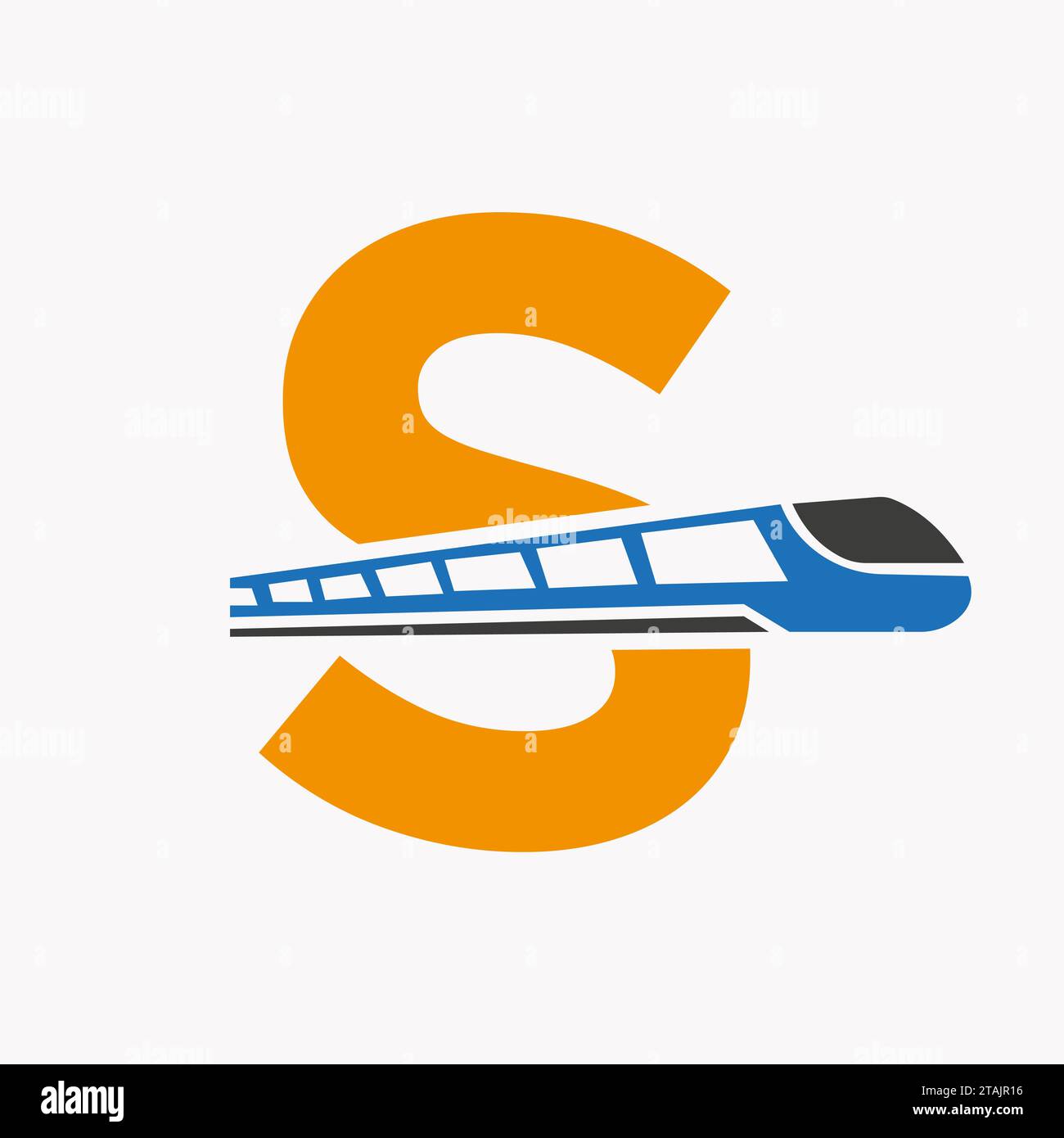 Train Logo On Letter S, Express Symbol Vector Template Stock Vector ...