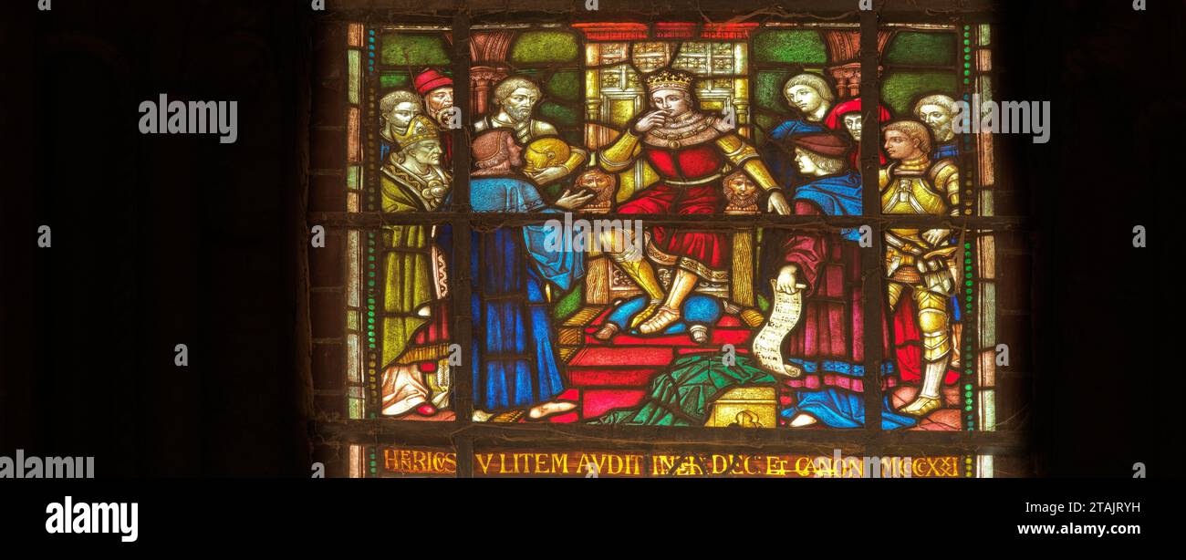 King Henry V judges squables among the clergy of Lincoln cathedral ...