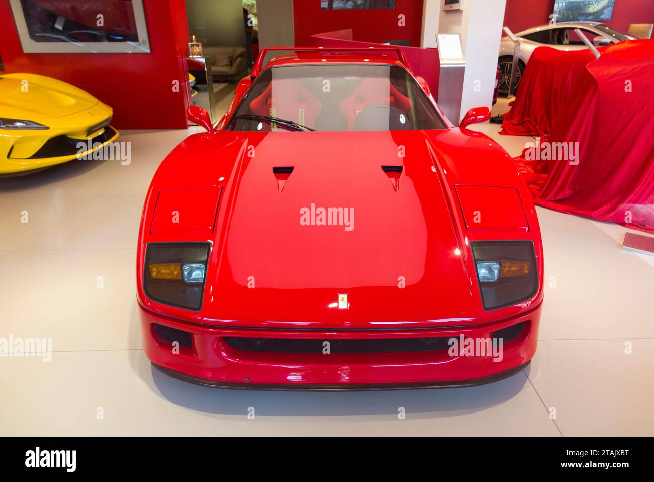 Ferrari car (probably an F40) in red paint, for sale in a luxury ...