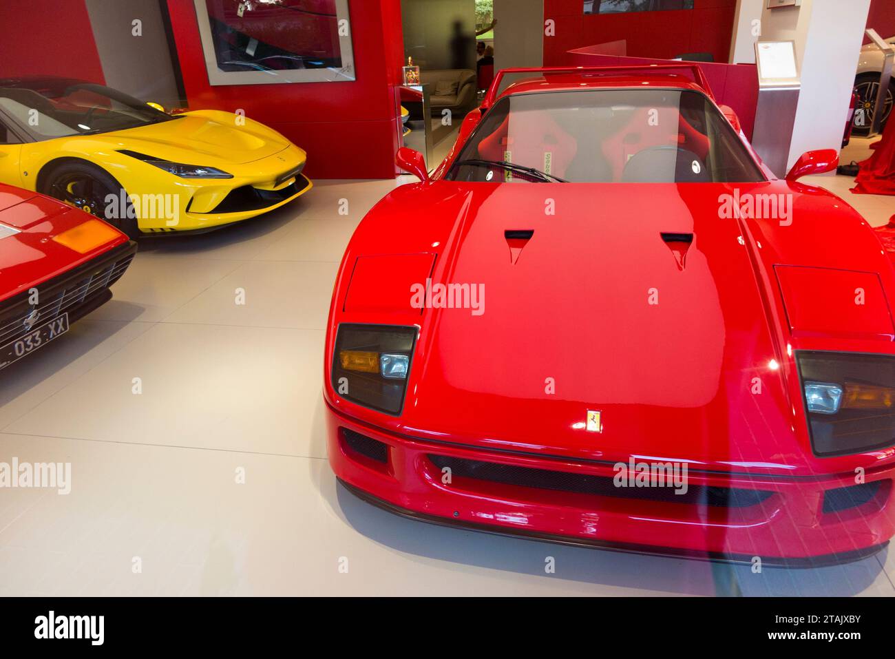 Ferrari car (probably an F40) in red paint, for sale in a luxury ...