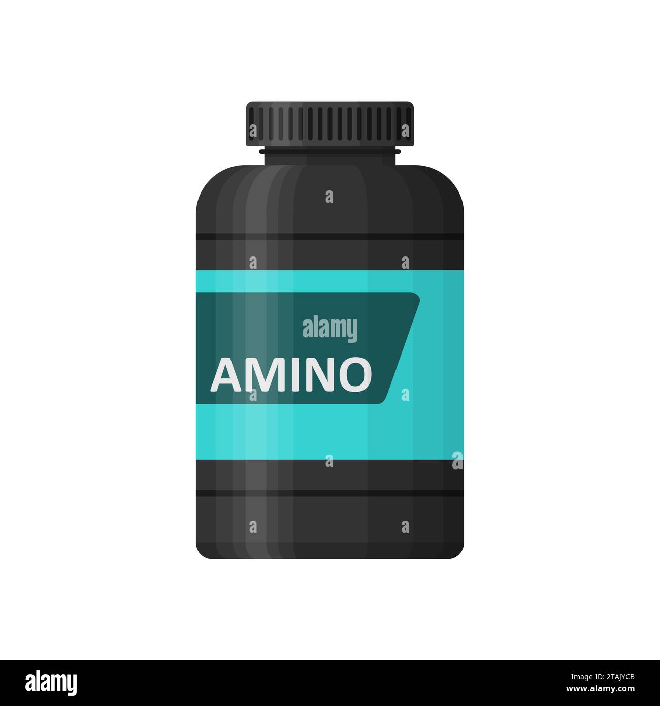 Amino bottle isolated on white background. Sports nutrition icon ...