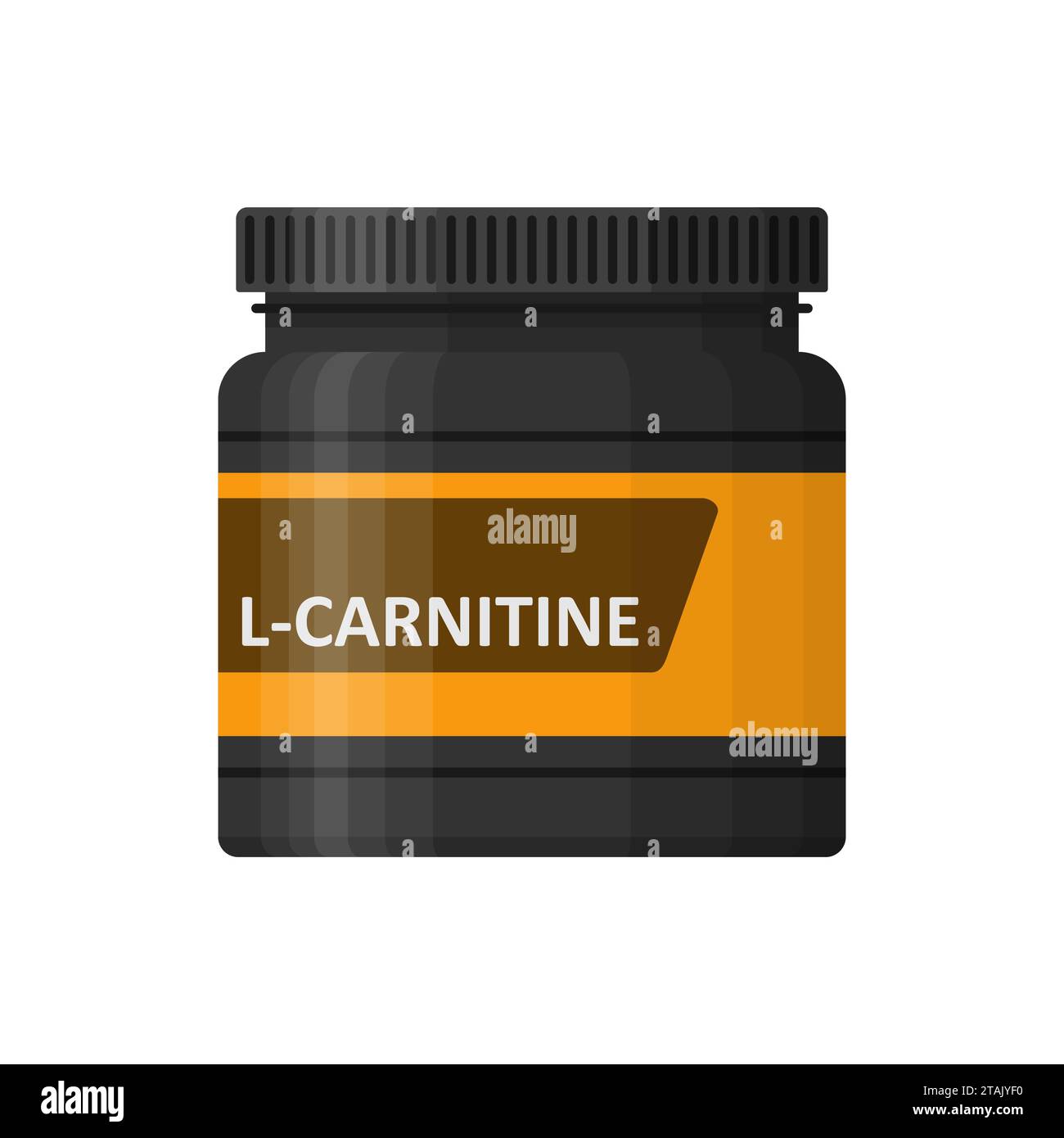 L-carnitine bottle isolated on white background. Sports nutrition icon ...