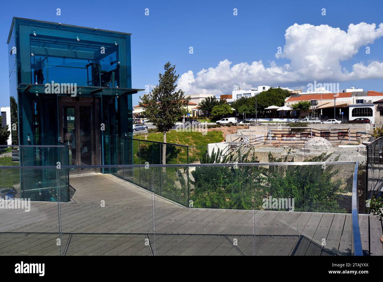 Paphos, Cyprus - October 02, 2023: View of the old town with hammam and ...
