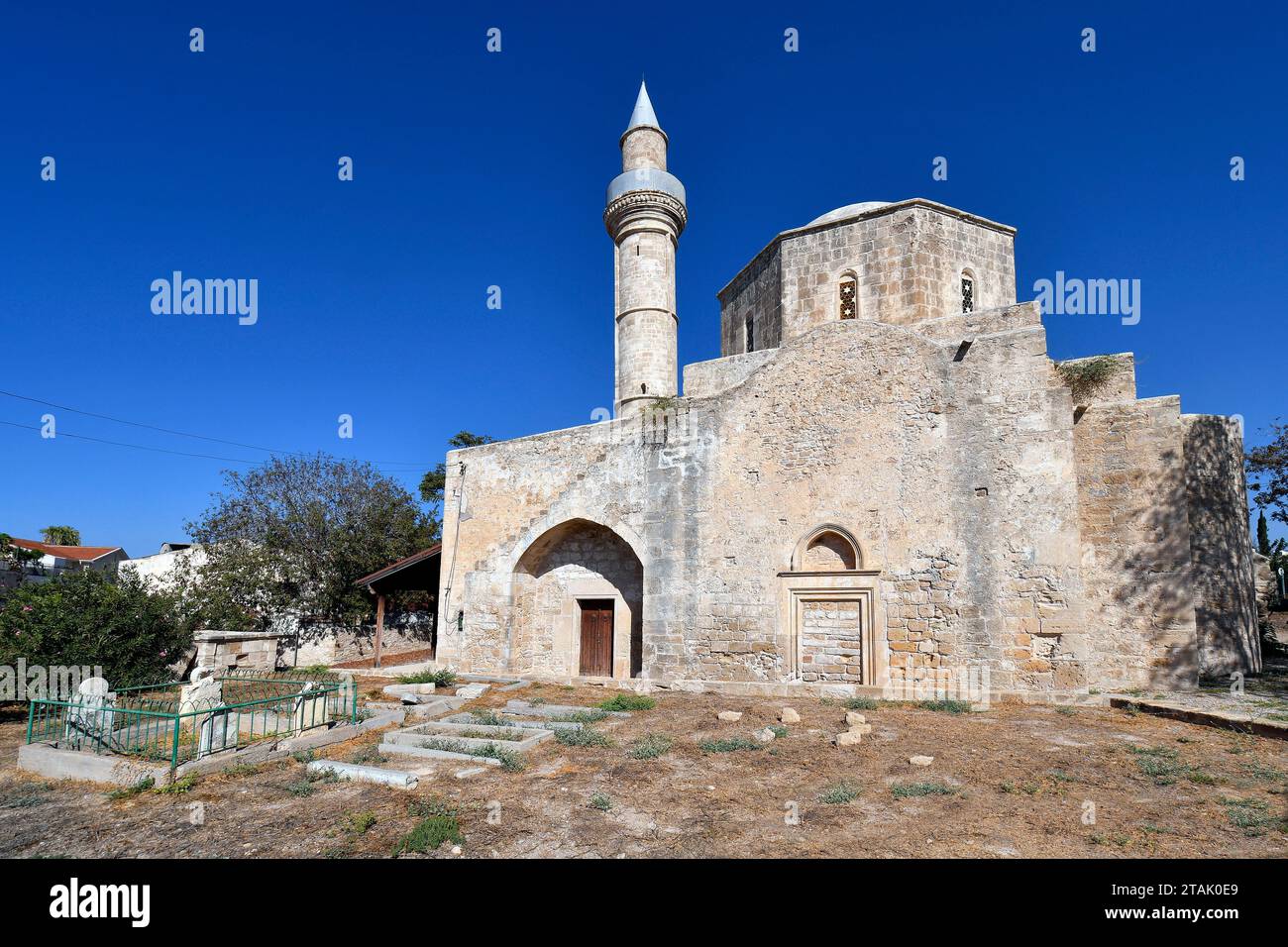 Cyprus, Agia Sophia Mosque and graves in old town of Paphos aka Pafos ...