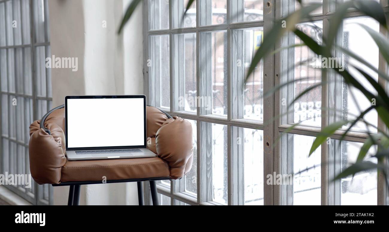 Empty screen laptop mockup template for banners and other design purposes, laptop with an empty ...