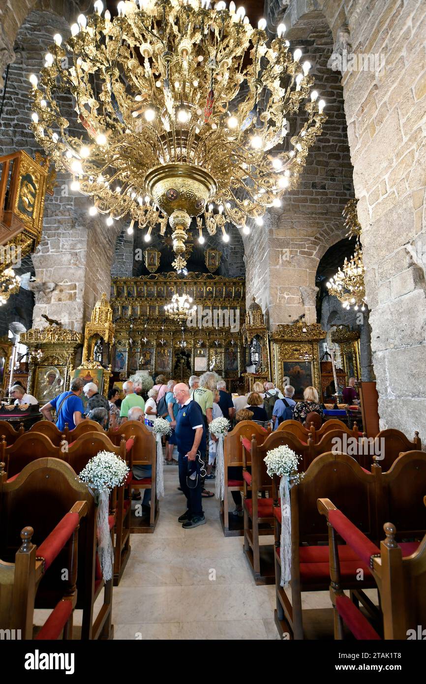 Larnaca, Cyprus - September 30, 2023: People in old medieval Church of ...