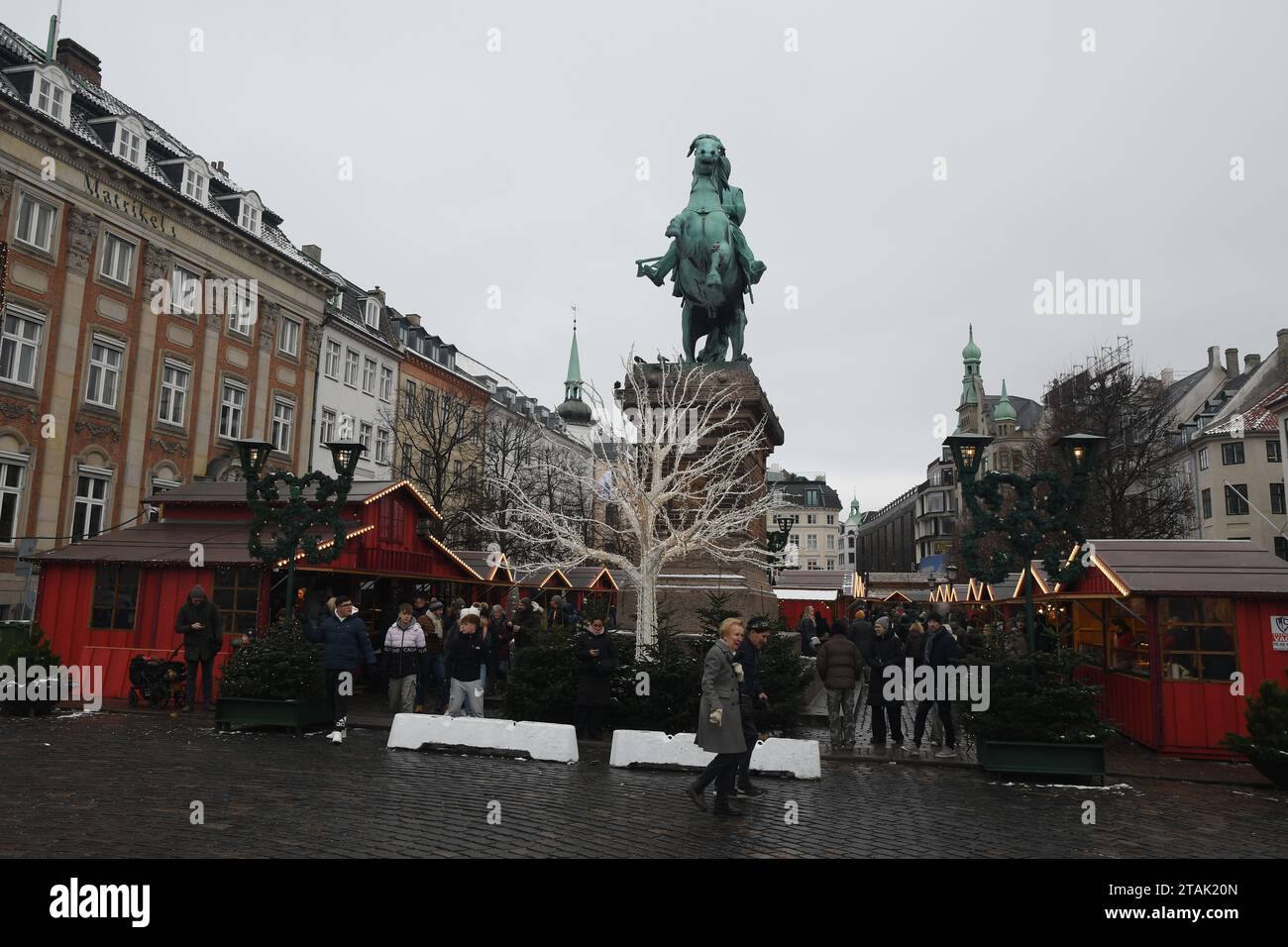 Copenhagen, Denmark /01 December2023/.Visitors at christmas market in ...