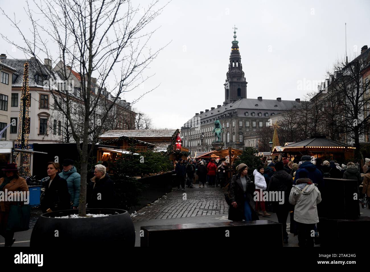 Copenhagen, Denmark /01 December2023/.Visitors at christmas market in ...