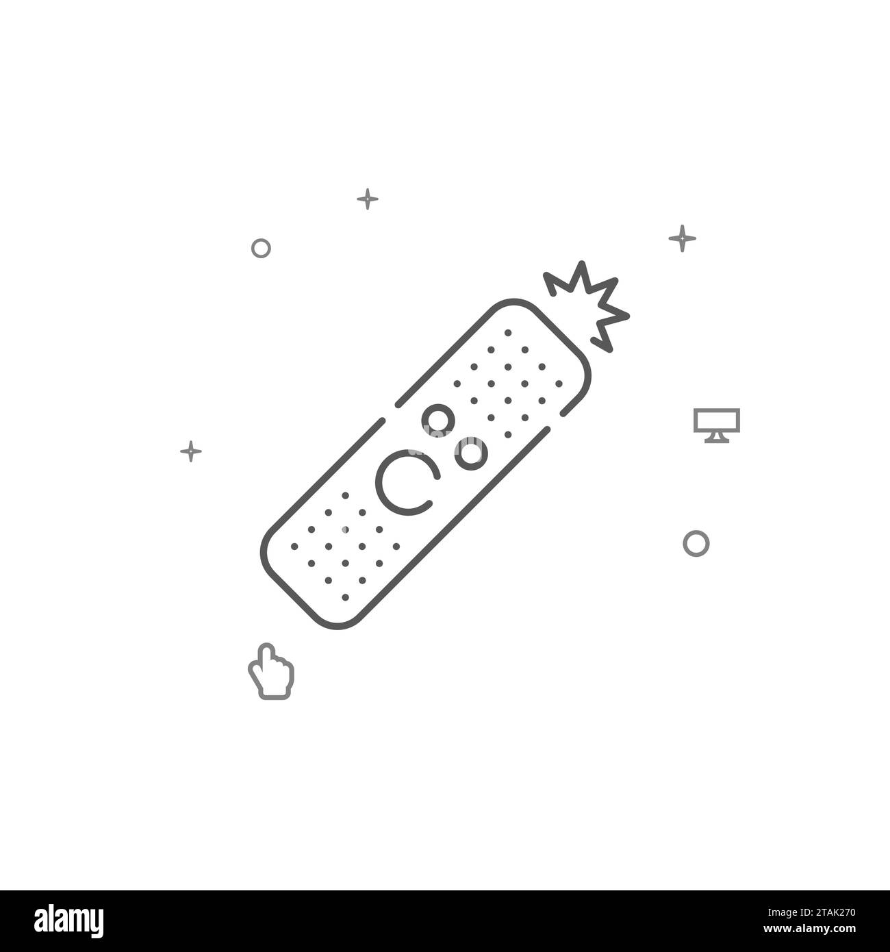 Remote control simple vector line icon. Symbol, pictogram, sign ...