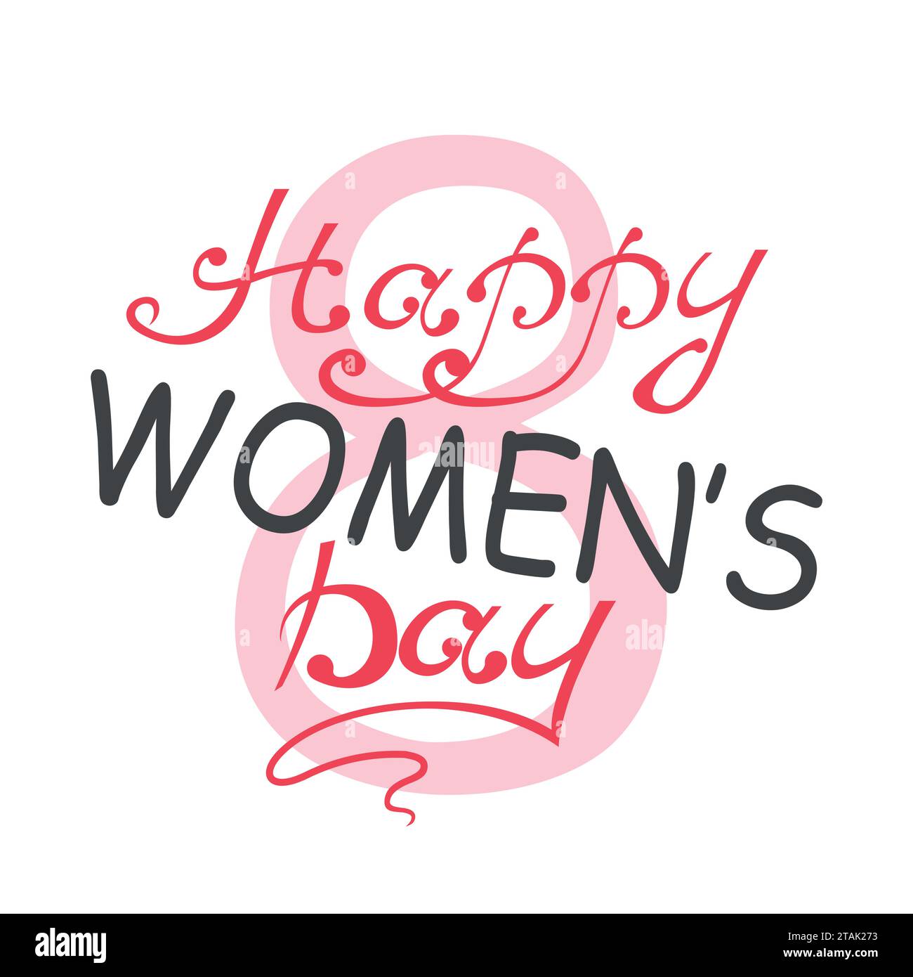 International Women Day Text 8 March For Celebration Greeting Card