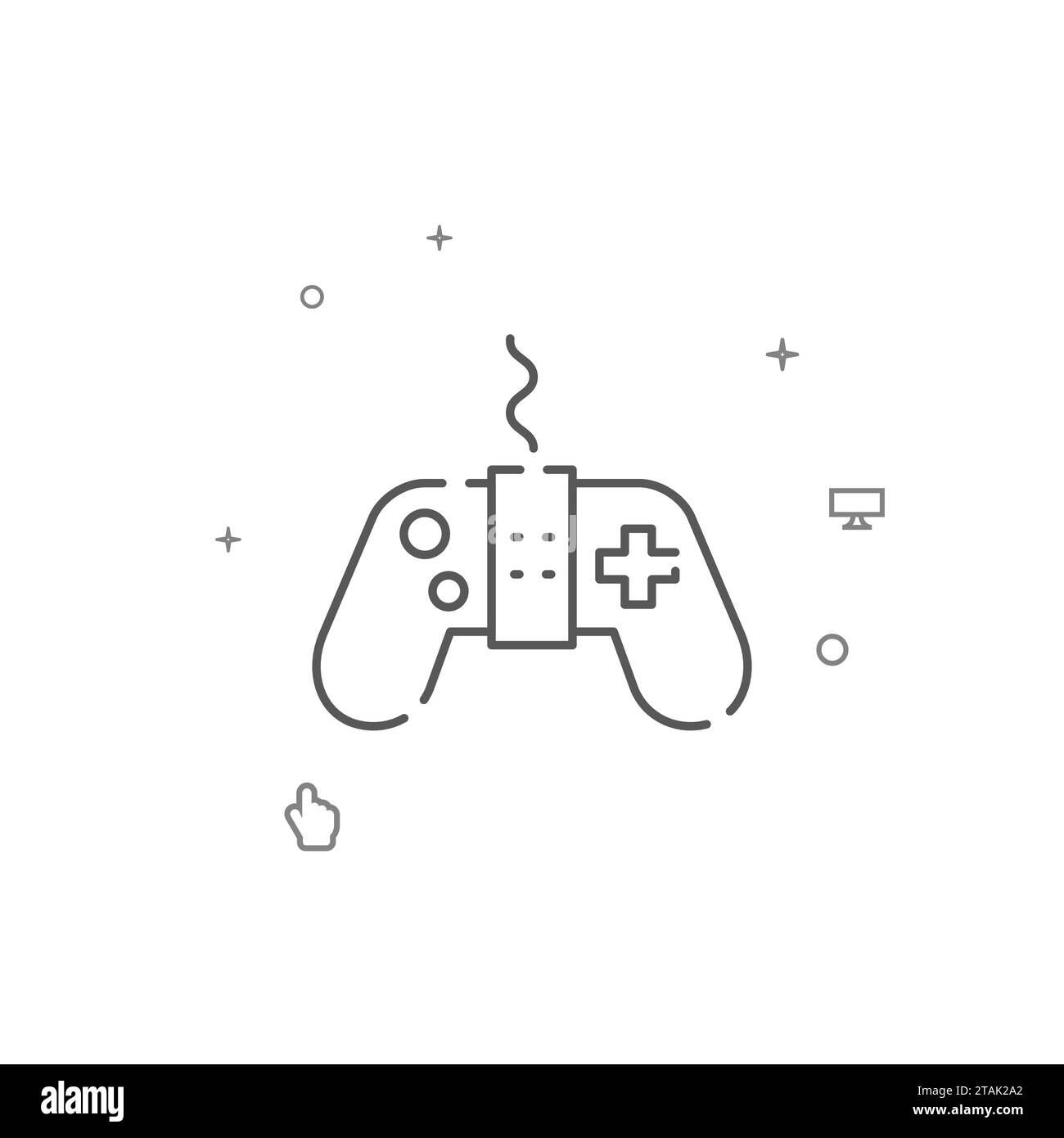 Joystick, game controller simple vector line icon. Symbol, pictogram ...
