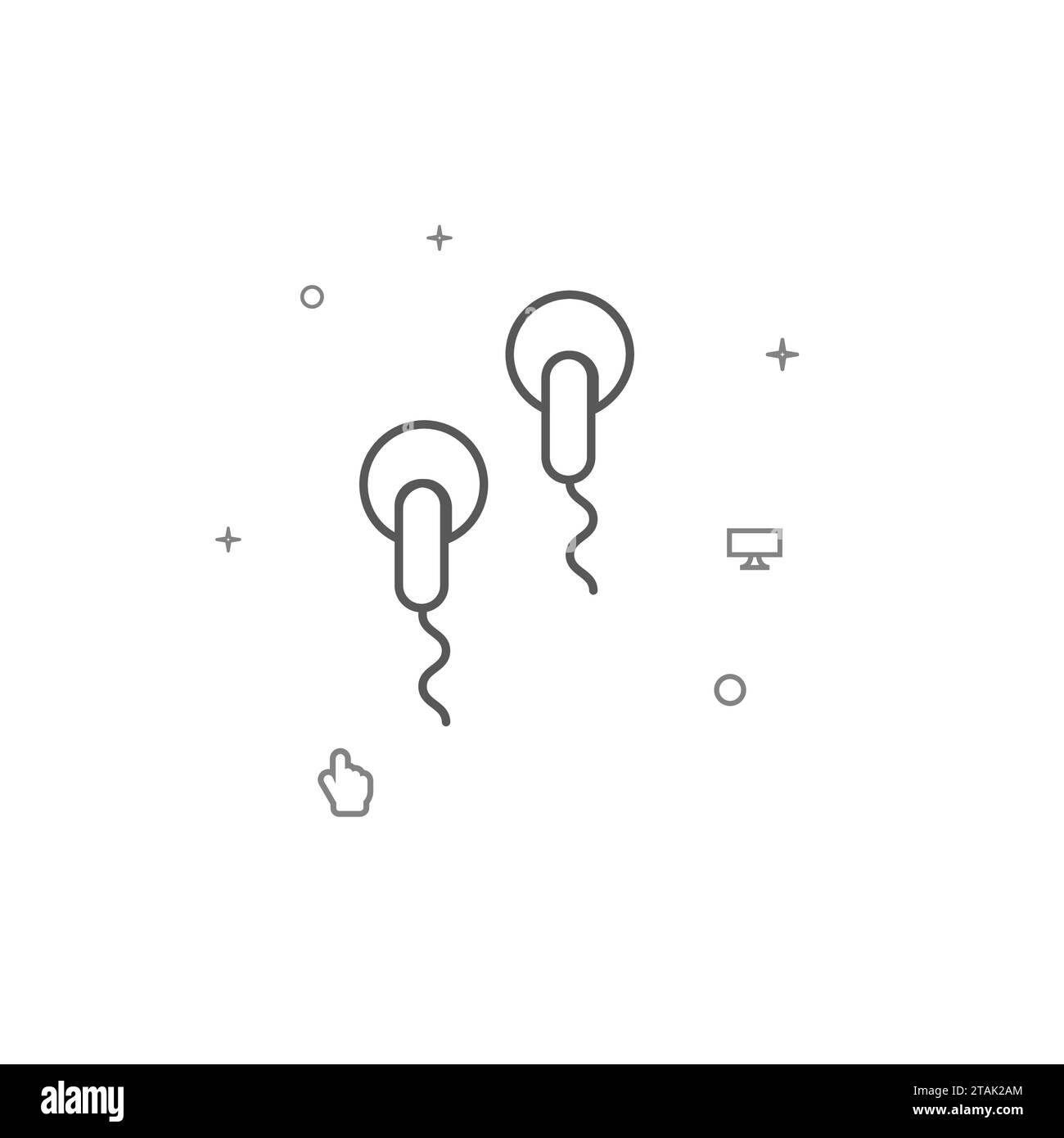 Portable headphones simple vector line icon. Symbol, pictogram, sign ...