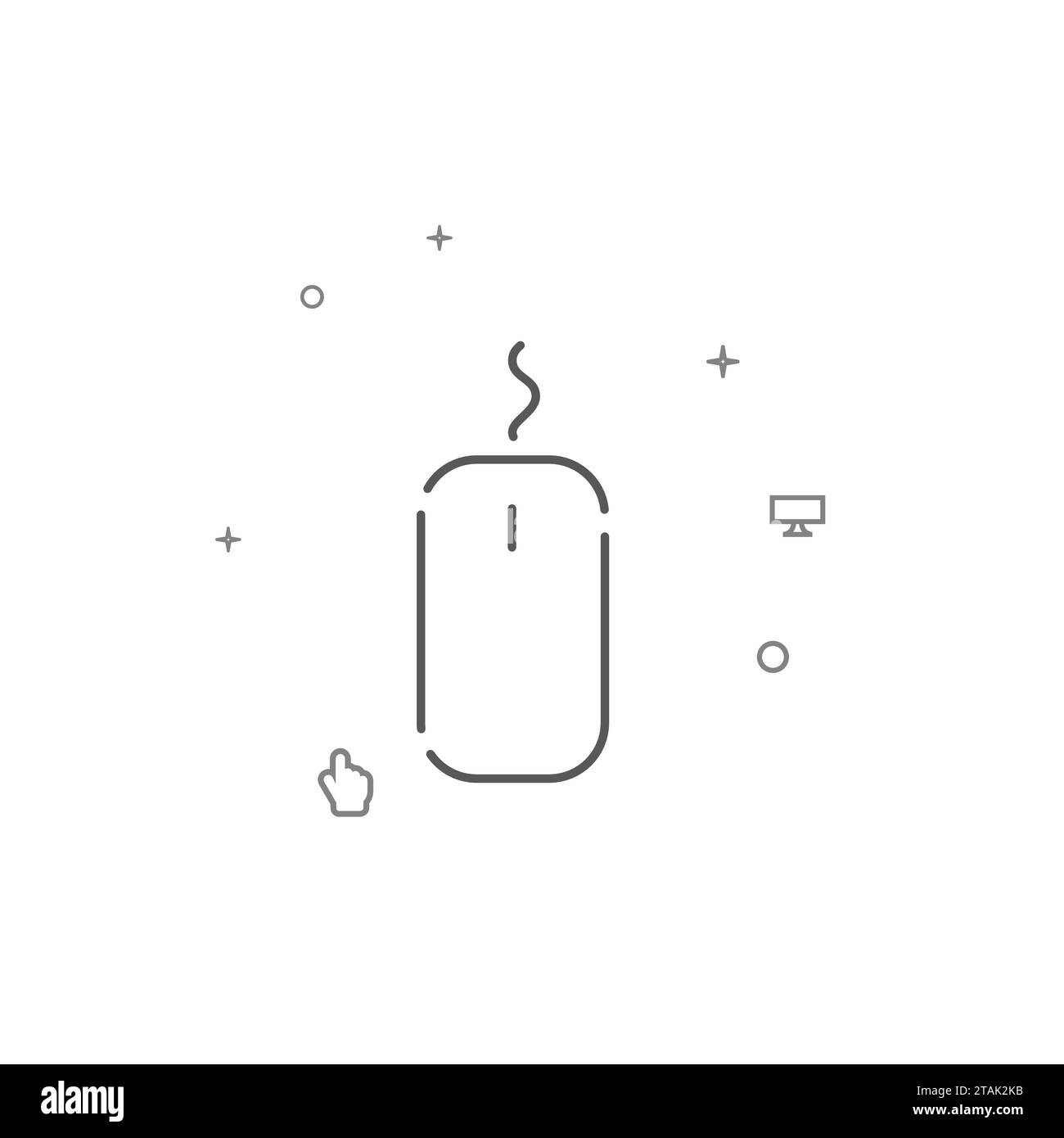 Computer mouse simple vector line icon. Symbol, pictogram, sign ...