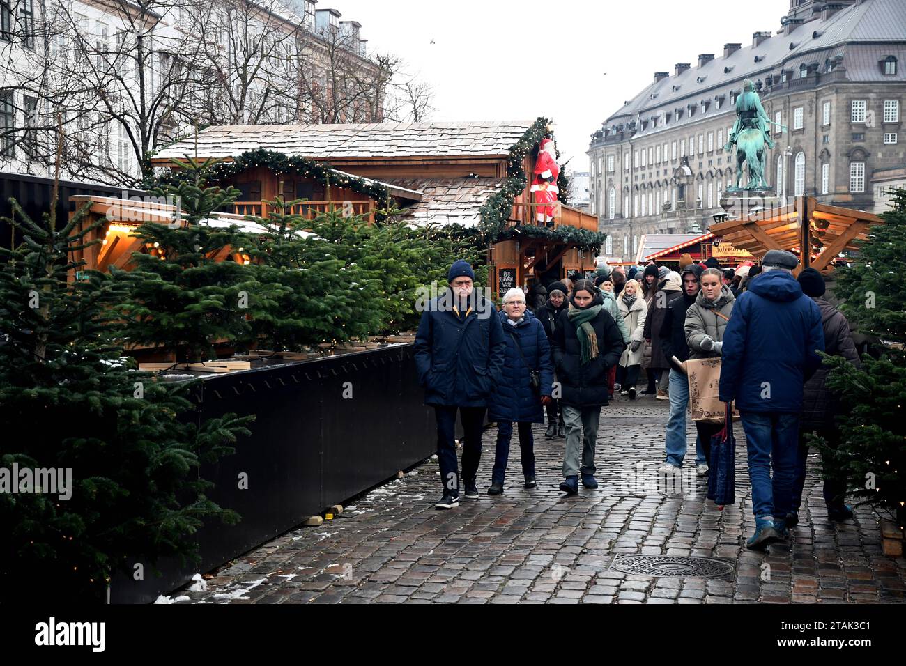 Copenhagen, Denmark /01 December2023/.Visitors at christmas market in ...