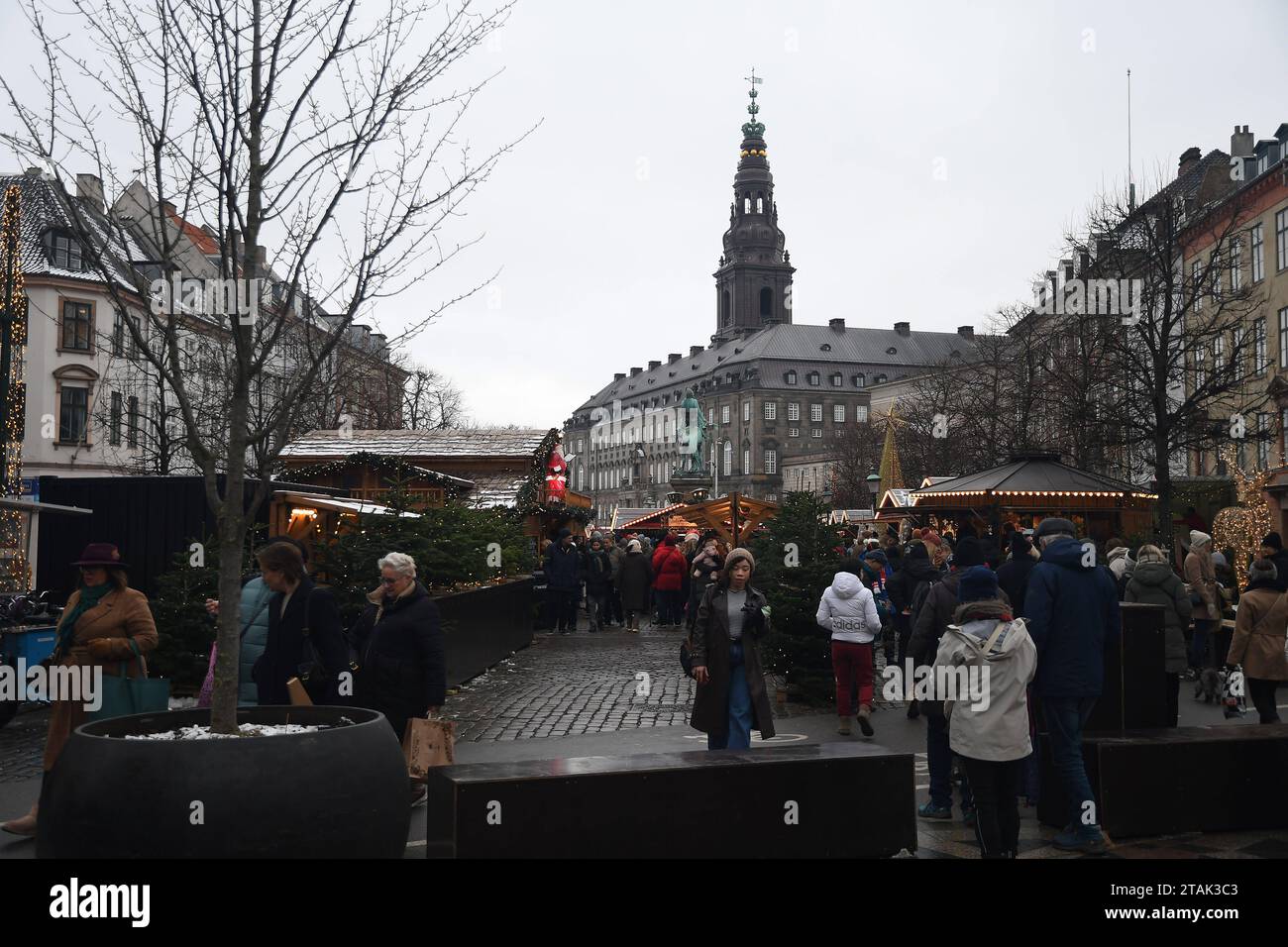 Copenhagen, Denmark /01 December2023/.Visitors at christmas market in ...