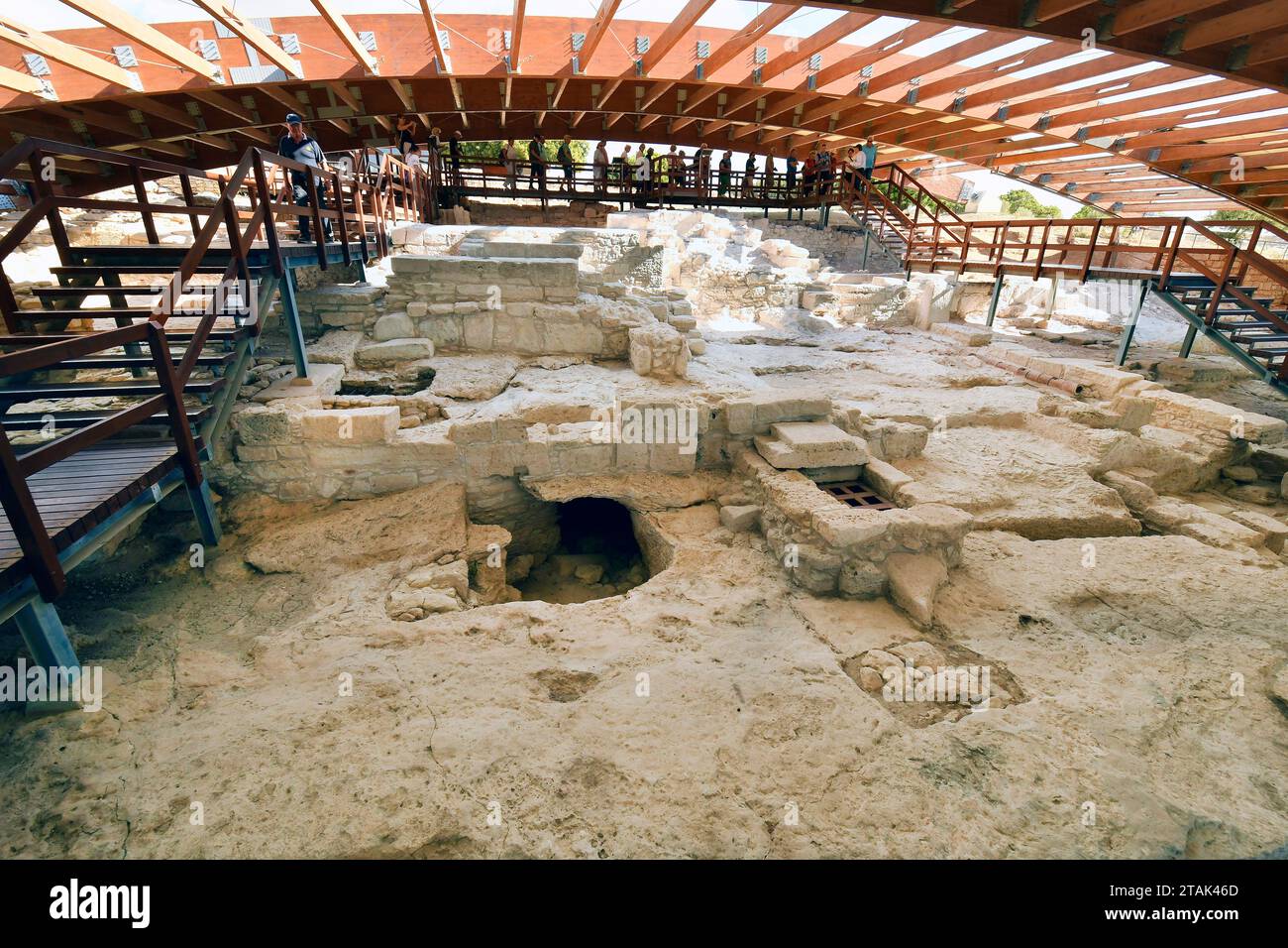 Episkopi,Cyprus - September 30, 2023: Group of tourists visits the ...