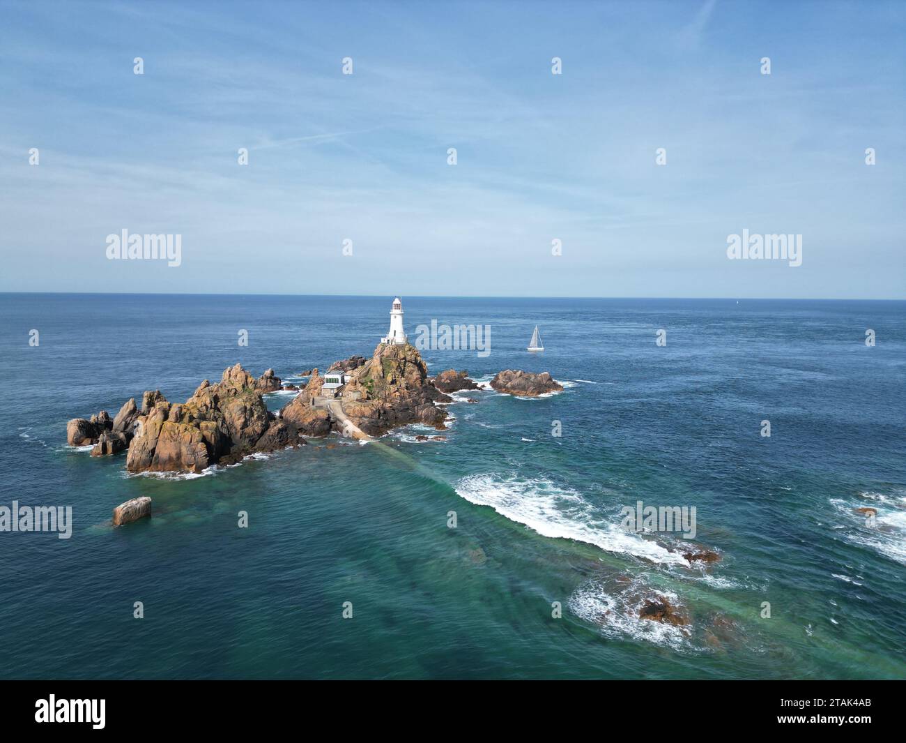 La Corbière, Jersey, lighthouse drone,aerial Stock Photo - Alamy