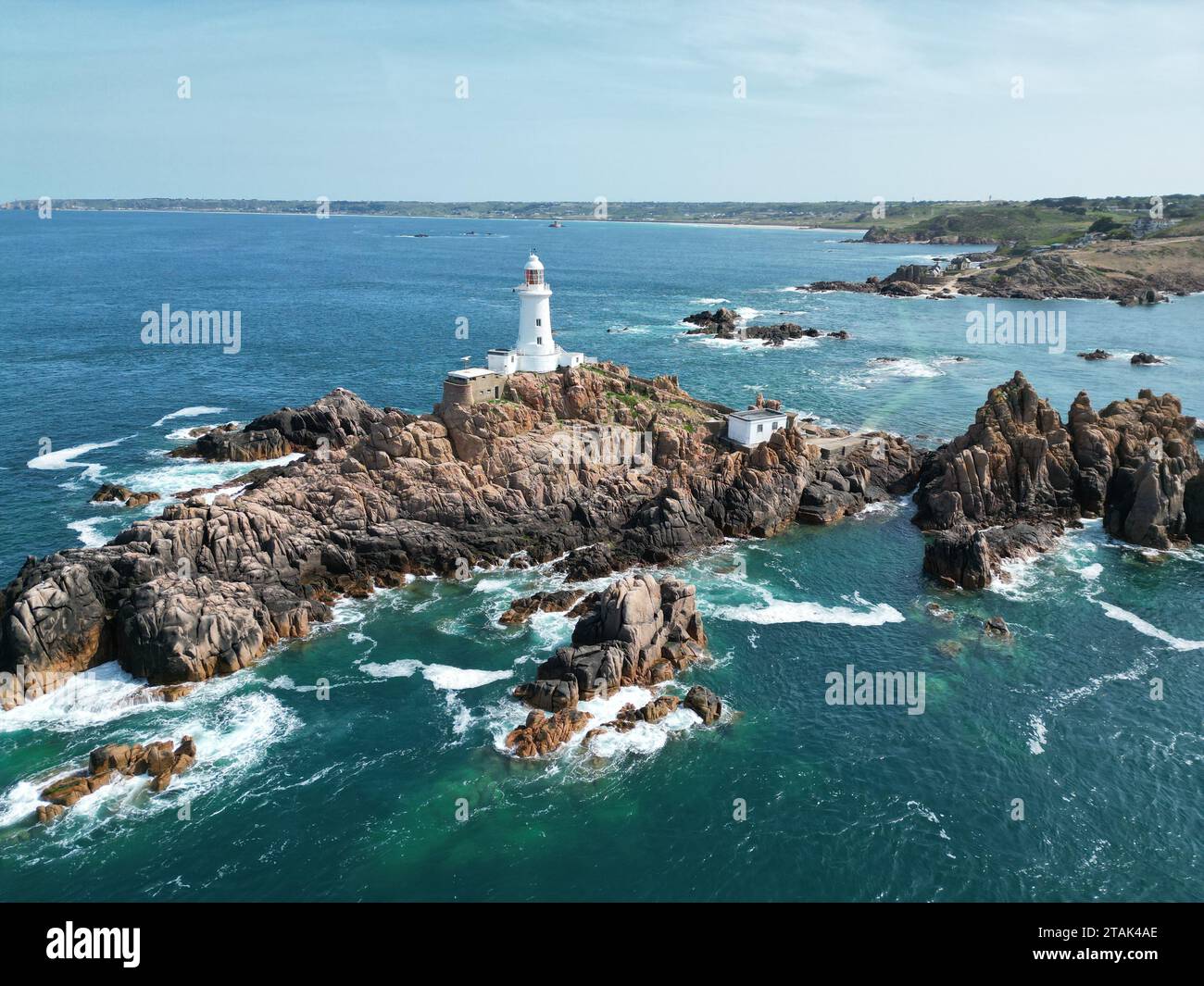 La Corbière, Jersey, lighthouse drone,aerial Stock Photo - Alamy