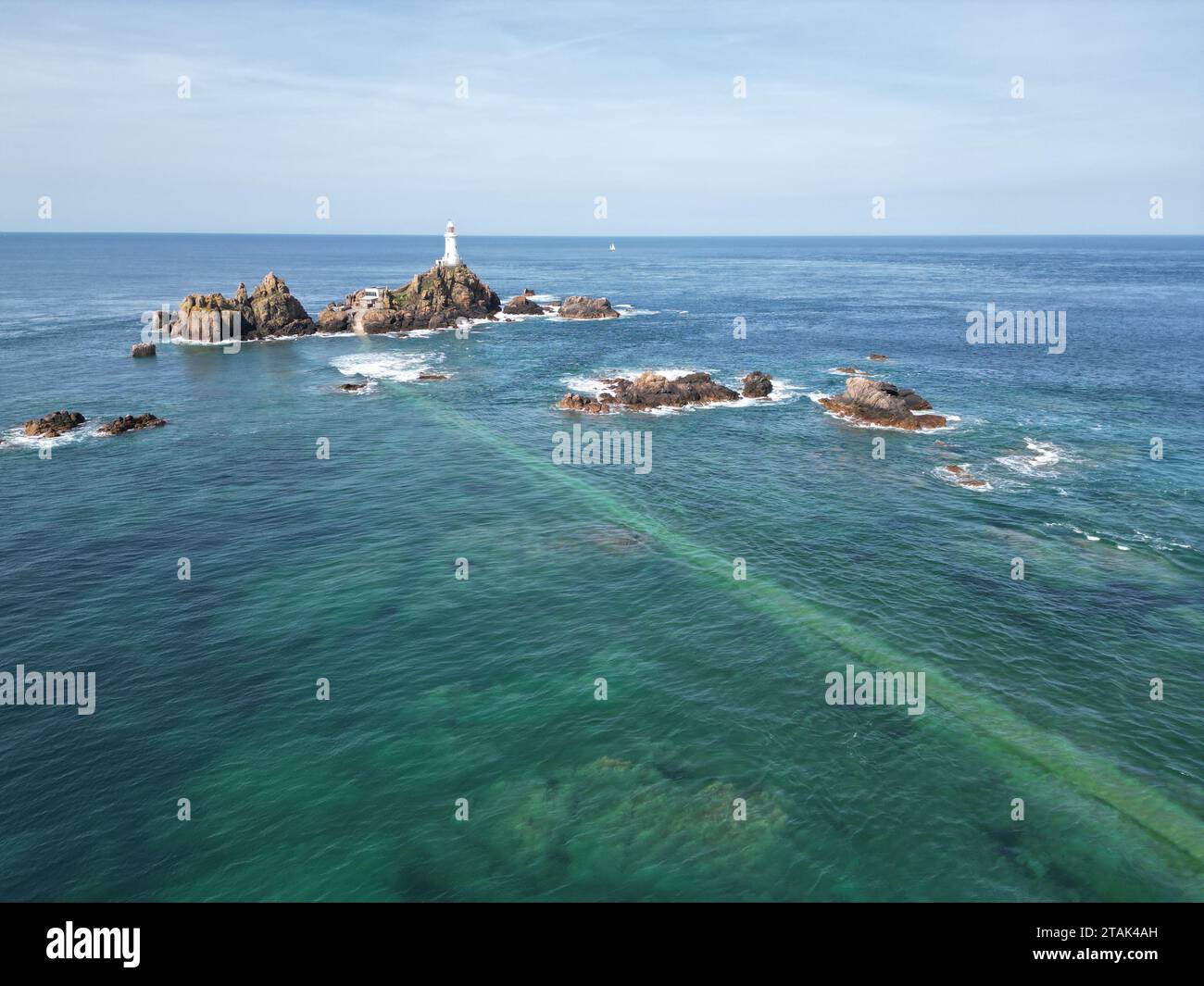 La Corbière, Jersey, lighthouse drone,aerial Stock Photo - Alamy
