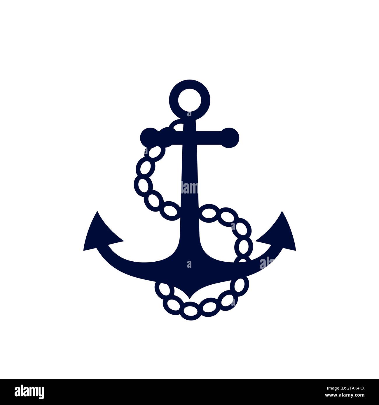 Old anchor with chains. Vector illustration Stock Vector Image & Art ...