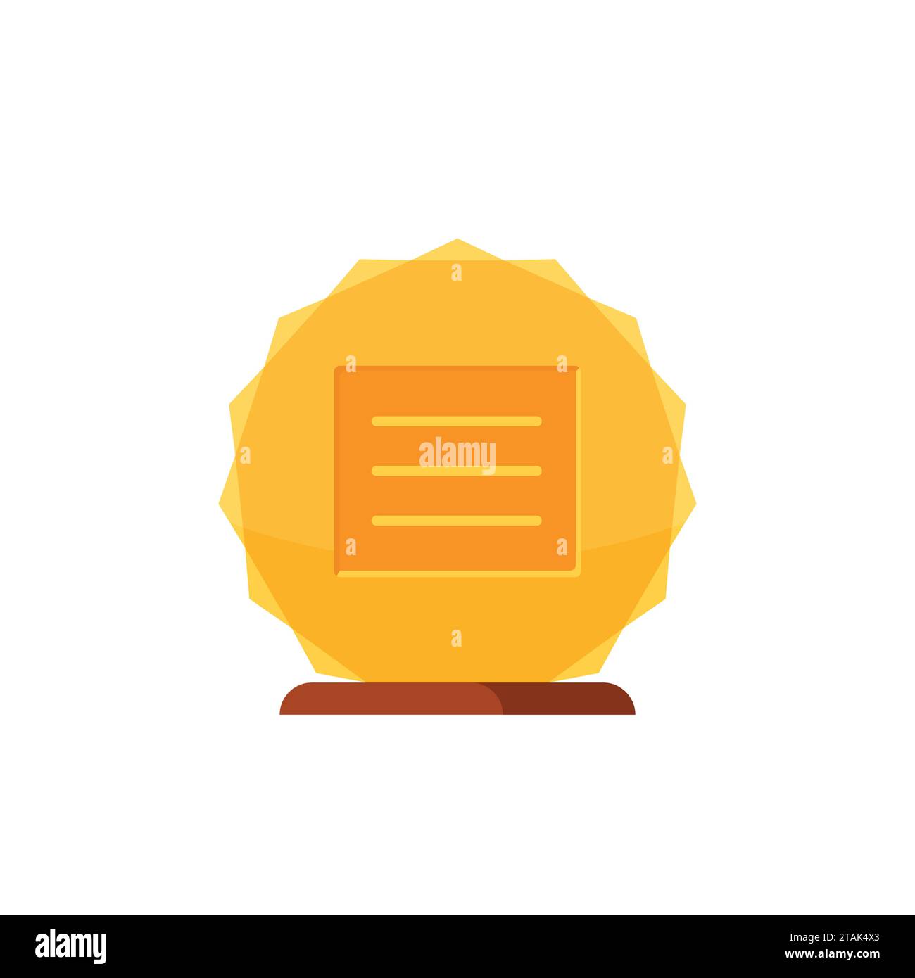 Gold winner award with wooden base isolated on white background. Gold ...