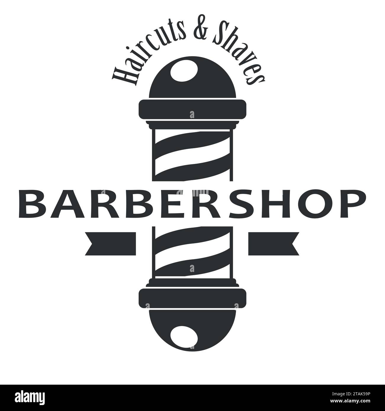 Barber shop pole. Hairdressing saloon icon isolated on white background ...