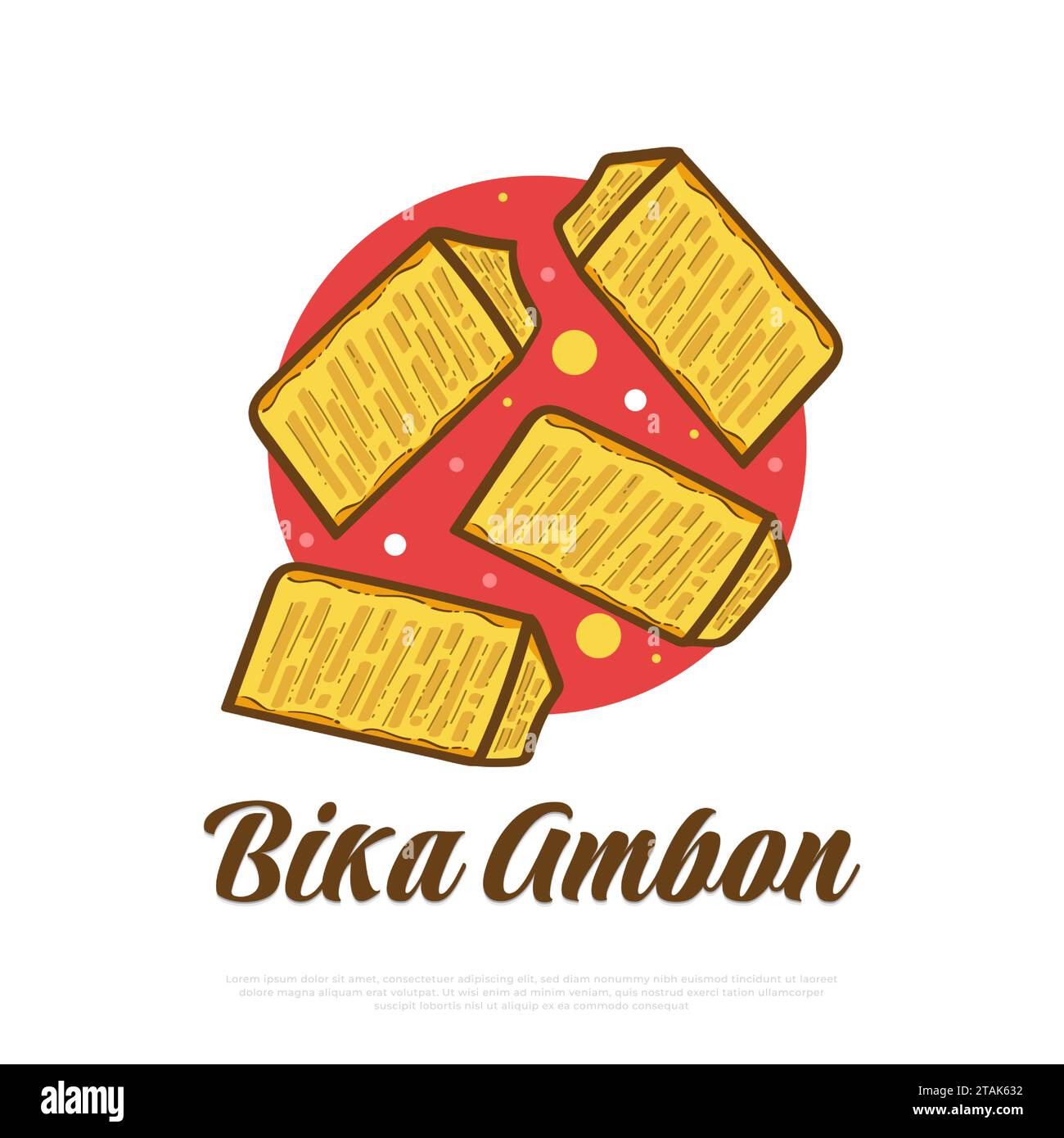 Illustration of Indonesian Food Named Bika Ambon. Hand Drawn Indonesian ...