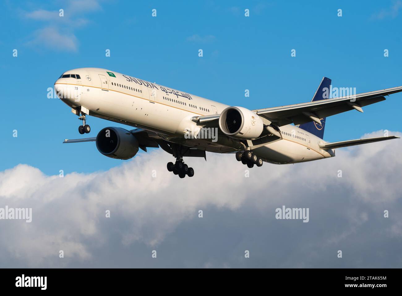 Saudi Arabian Airlines, Saudia, Boeing 777-300ER airliner jet plane HZ ...
