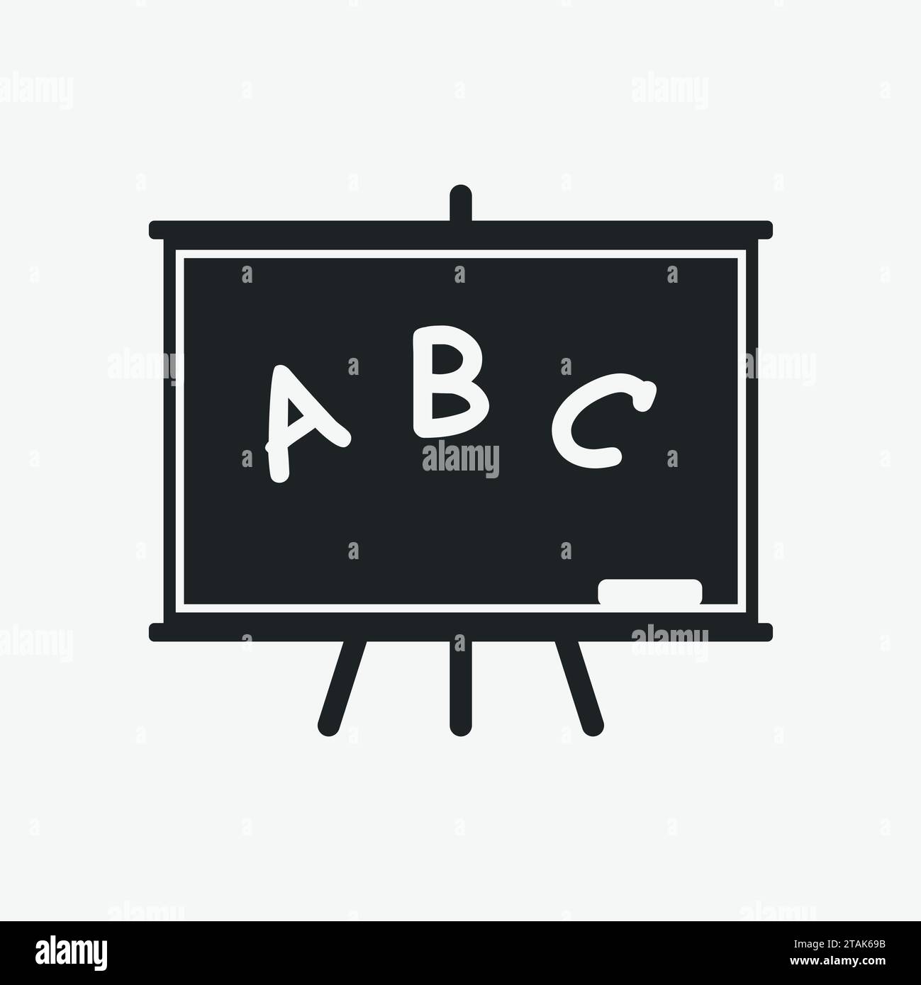 Blackboard icon isolated on white background. Education objects ...