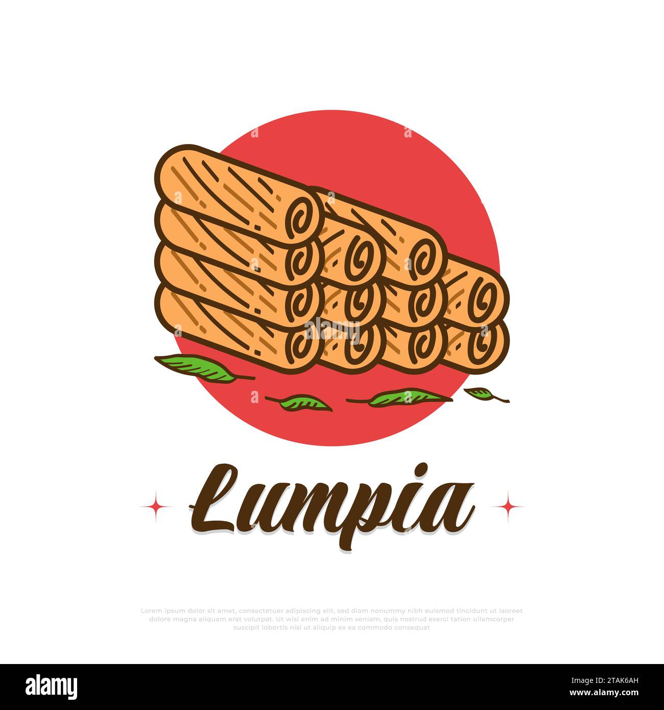 Lumpia, Traditional Food From Indonesia. Illustration of Indonesian ...