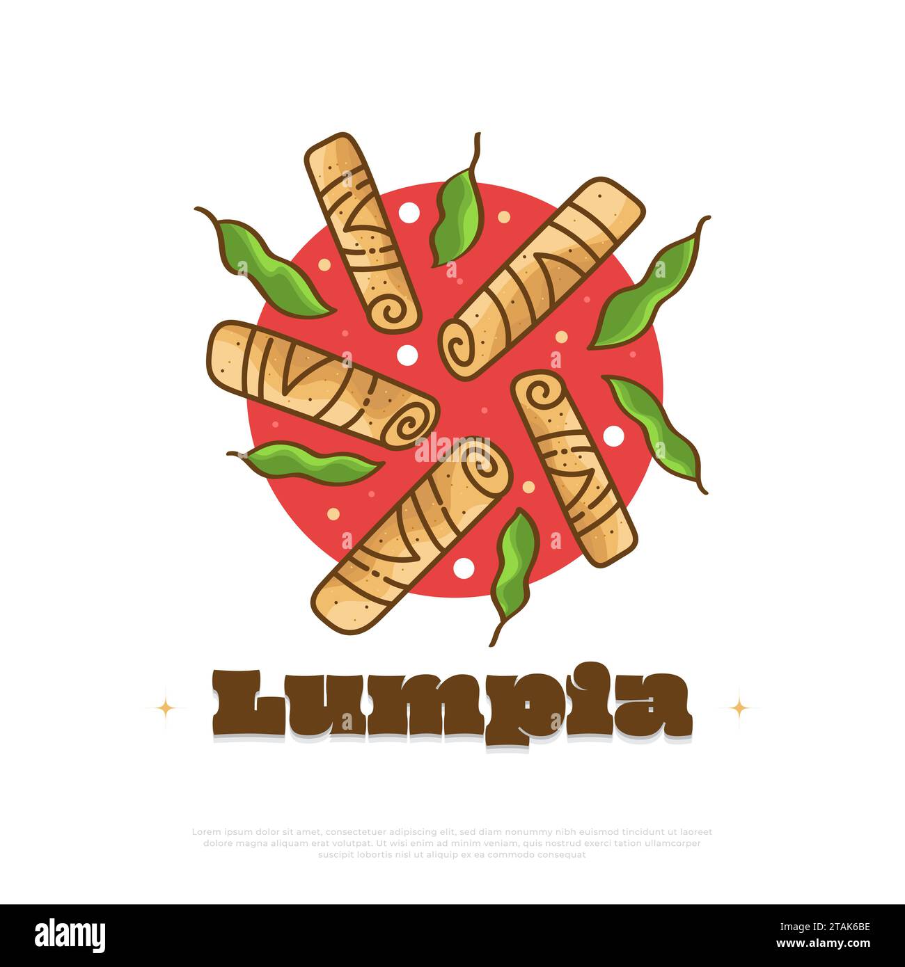 Lumpia, Traditional Food From Indonesia. Illustration of Indonesian ...