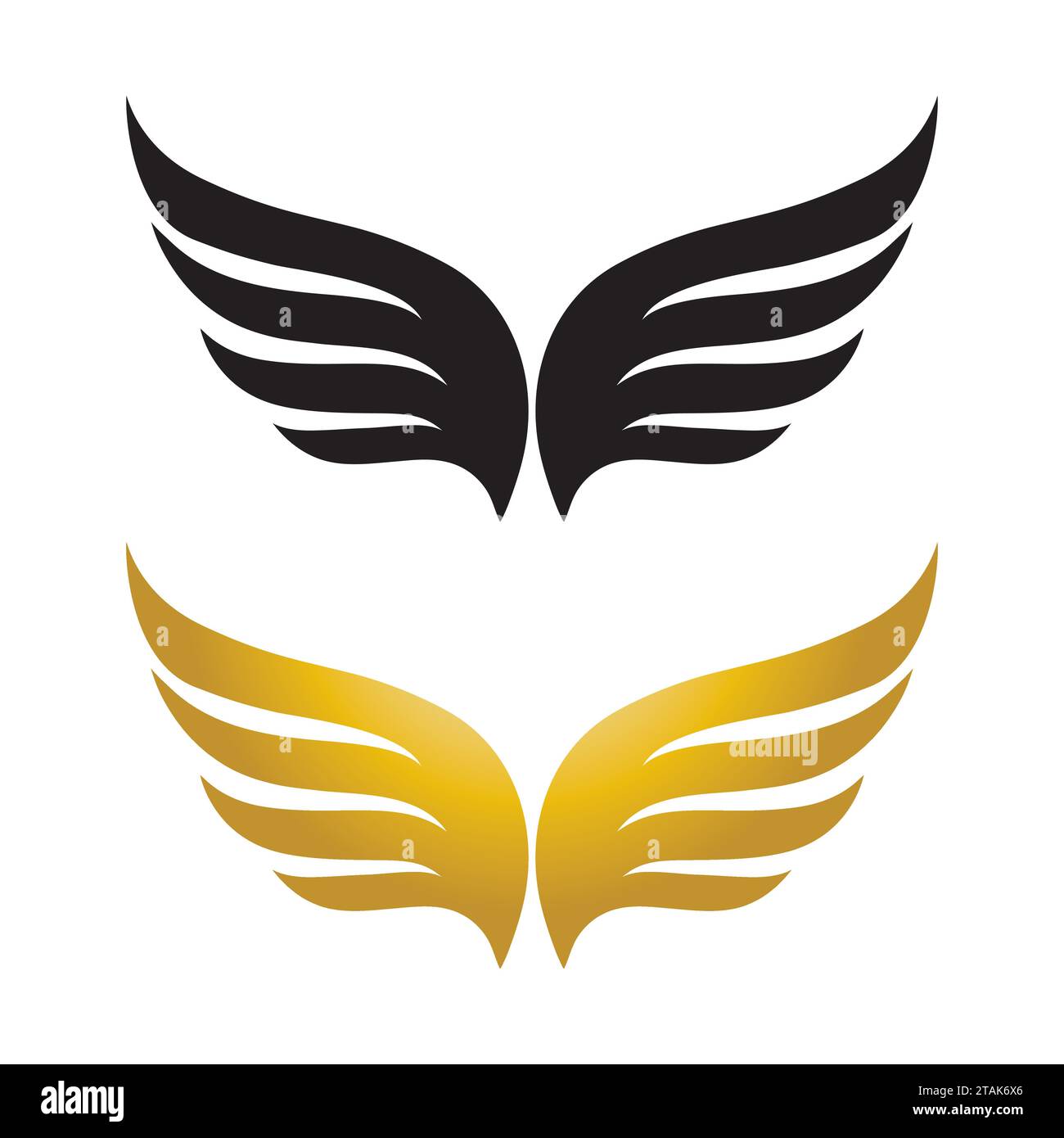 Wings gold and black bird logo vector illustration template Stock ...