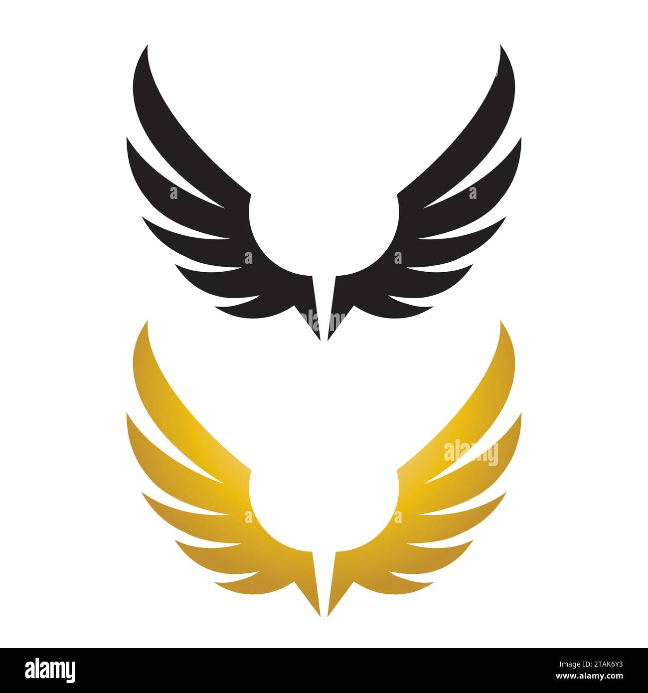 Wings gold and black bird logo vector illustration template Stock ...