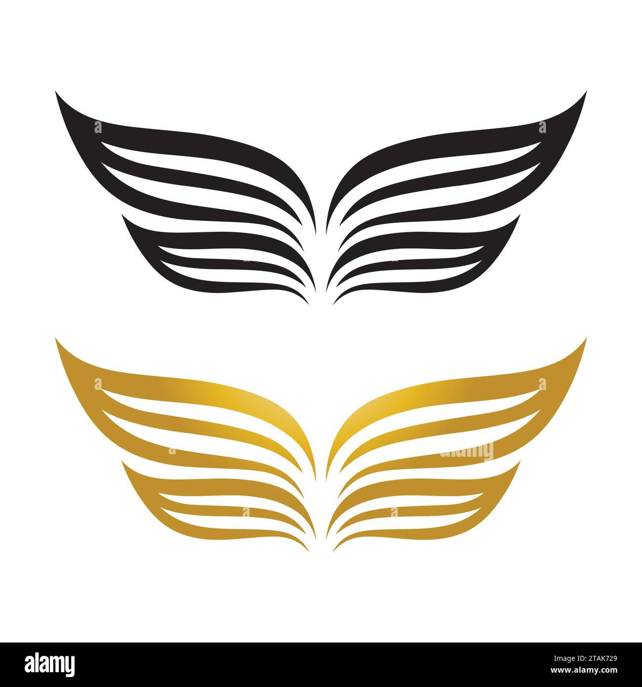 Wings gold and black bird logo vector illustration template Stock ...