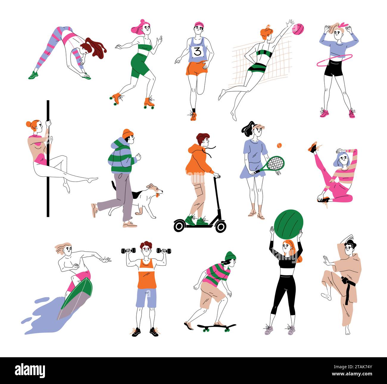 Vector Set of healthy lifestyle activities Stock Vector Image & Art - Alamy