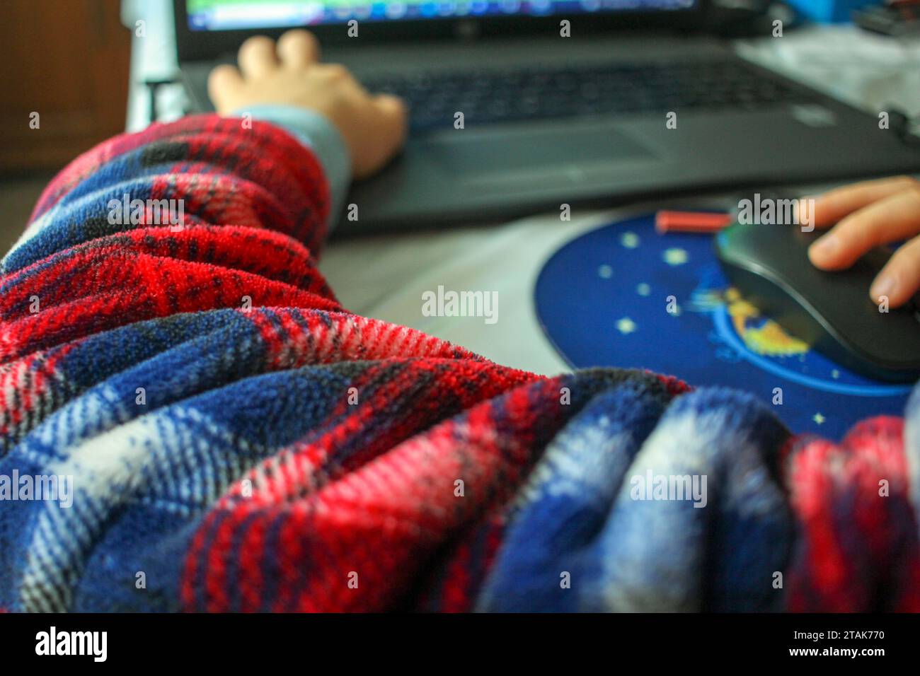 Tech Discovery: Child Exploring Computing Stock Photo - Alamy