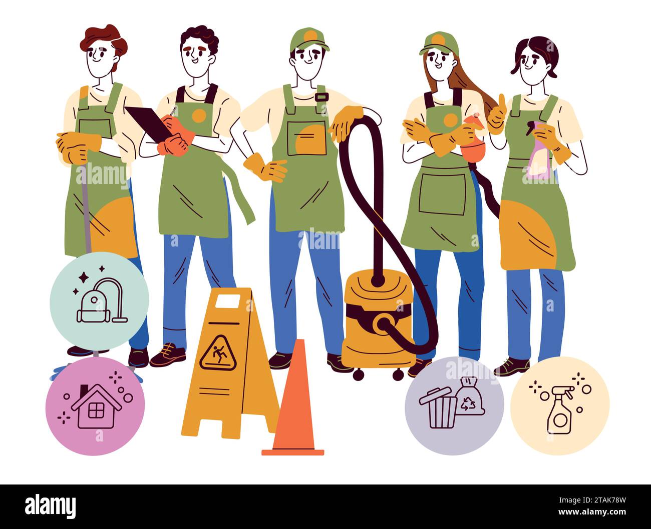 Woman employee cleaning company Stock Vector Images - Alamy