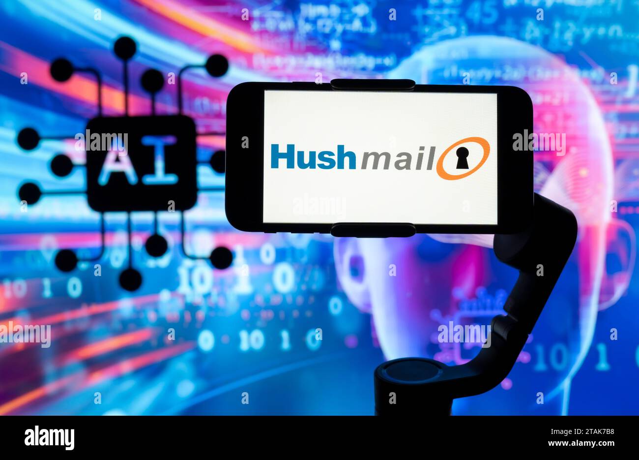 In this photo illustration, the logo of Hush Mail is seen displayed on ...