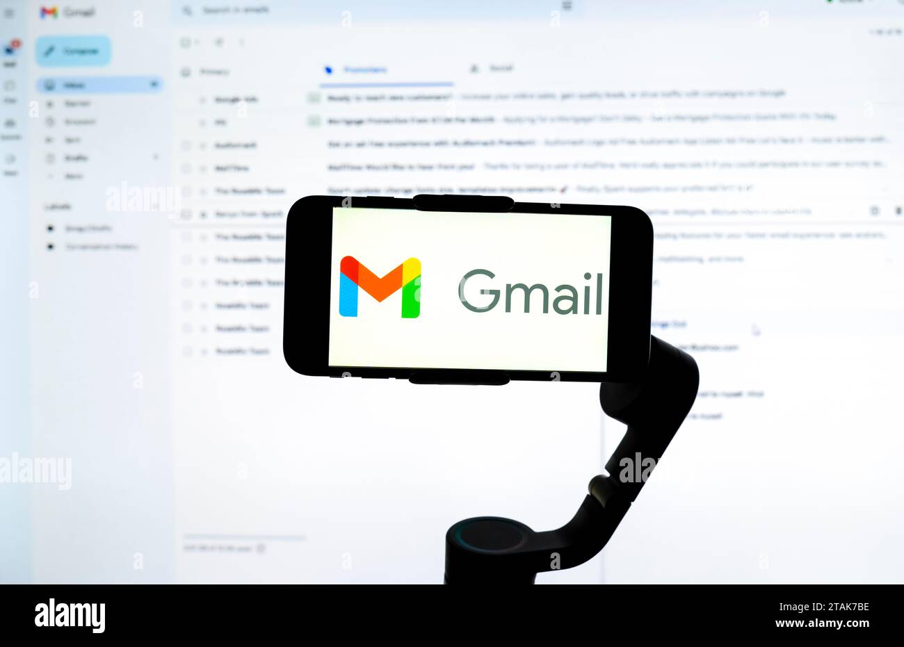 In this photo illustration, the logo of Gmail is seen displayed on a ...