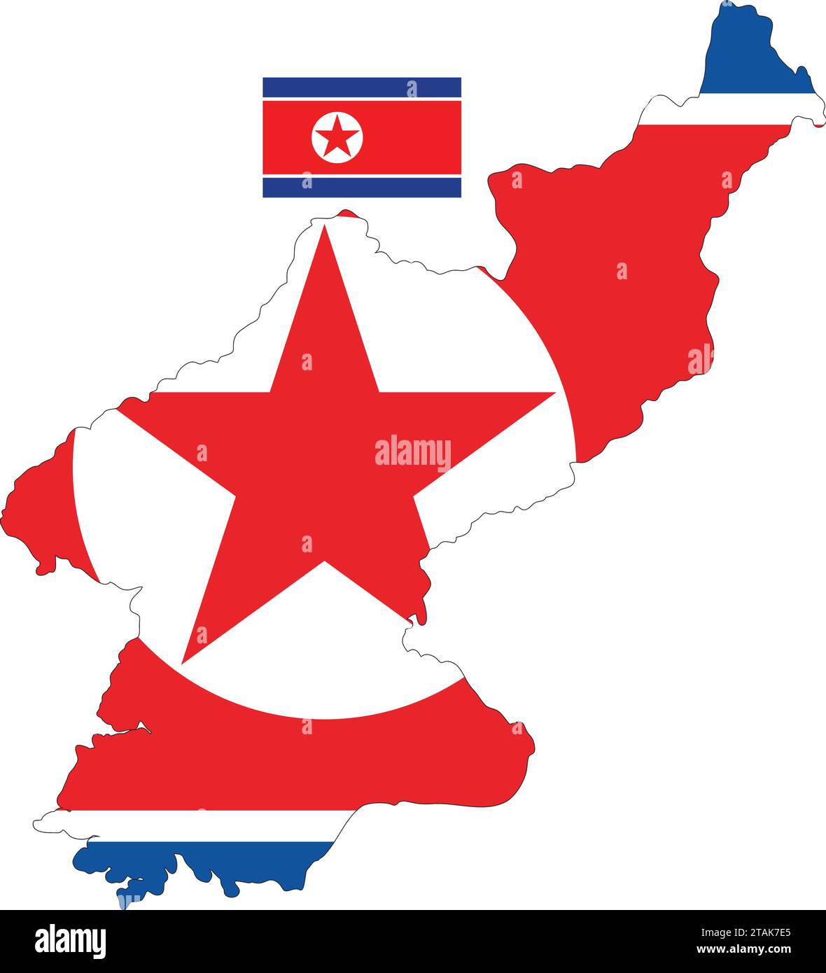 North Korea Map and Flag Vector Stock Vector Image & Art - Alamy