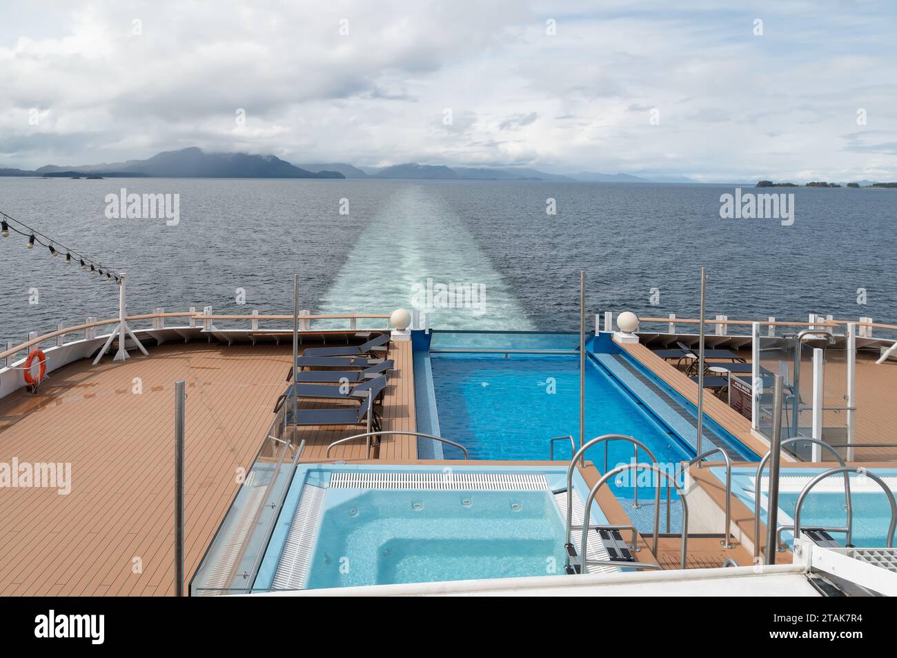 View of the Leisure deck at the stern of the Hurtigruten Expedition ...