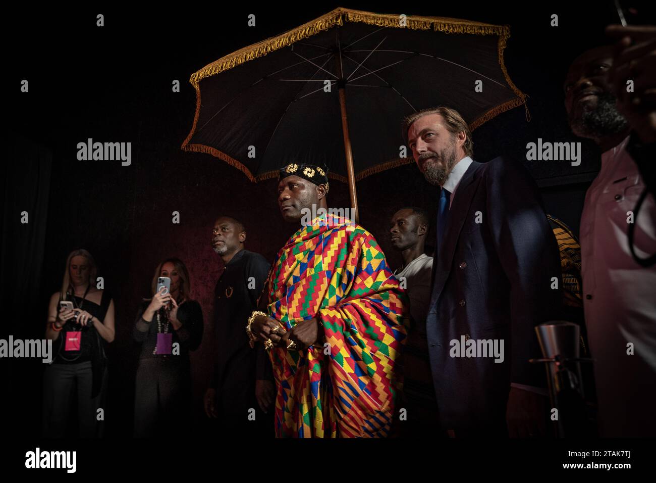 London, UK. 30th November 2023. HRH Baafuor Agyei Fosu II (centre) and ...