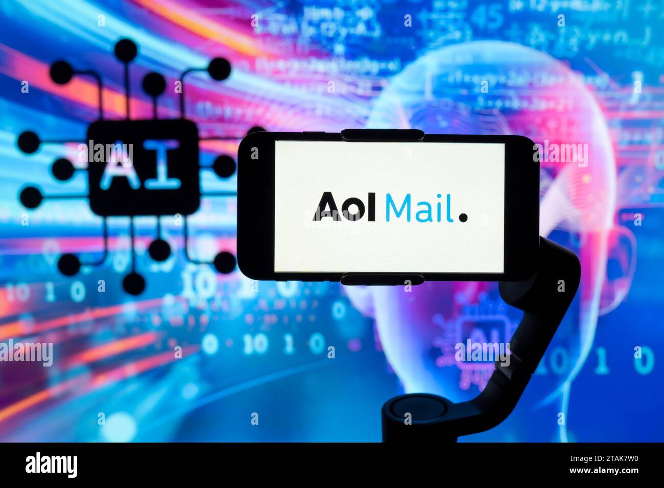 India. 24th Jan, 2021. In this photo illustration, the logo of AOL mail ...