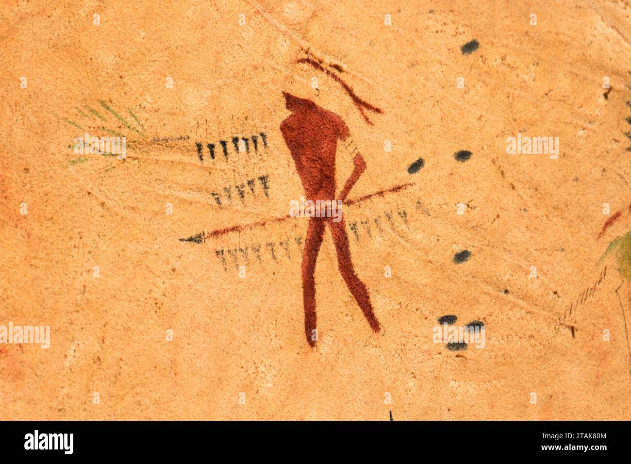 Buffalo robe in earth lodge, Knife River Indian Villages National ...
