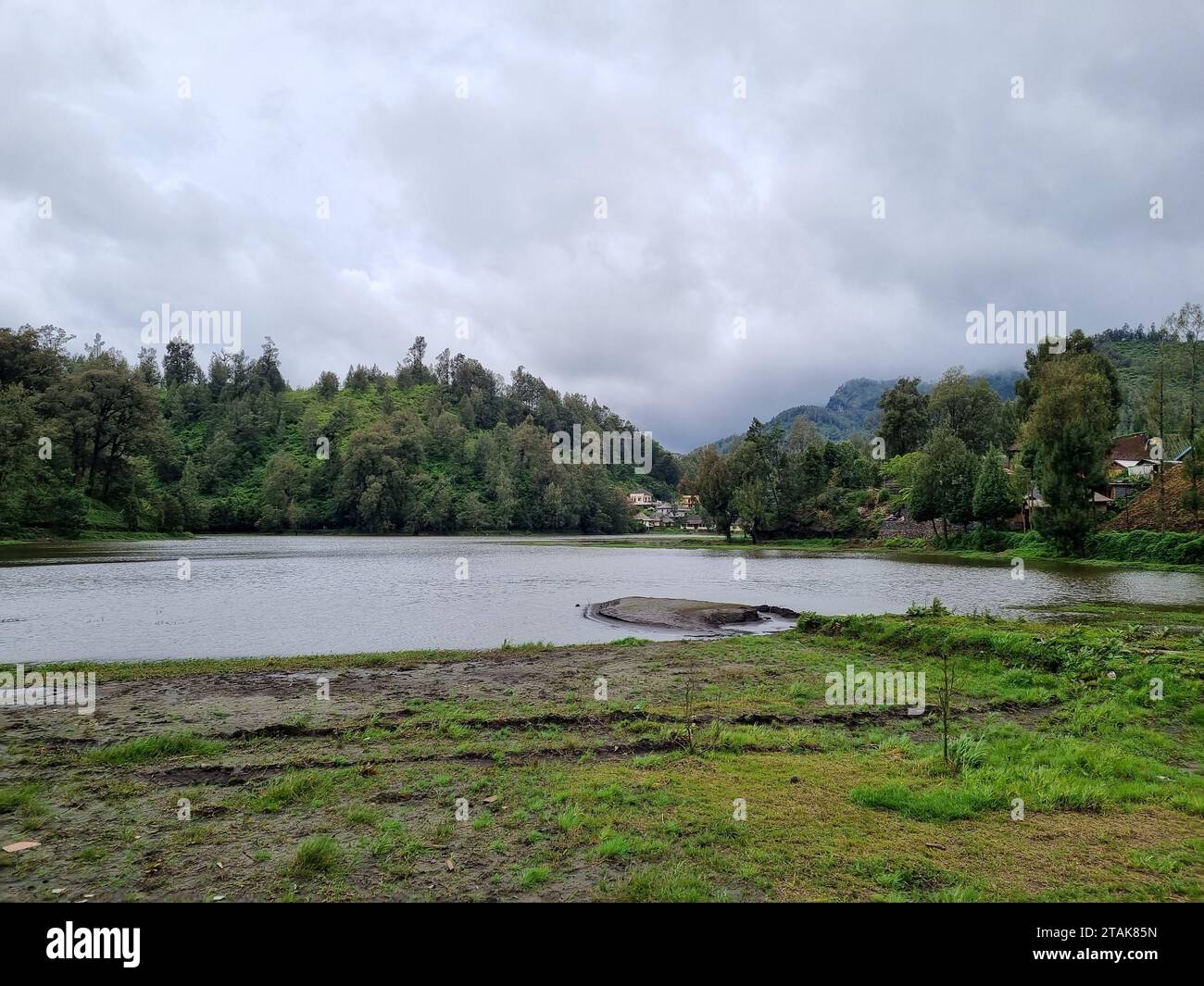 Landscape View of Ranu Pani Lake, Lumajang, East Java, Indonesia Stock ...