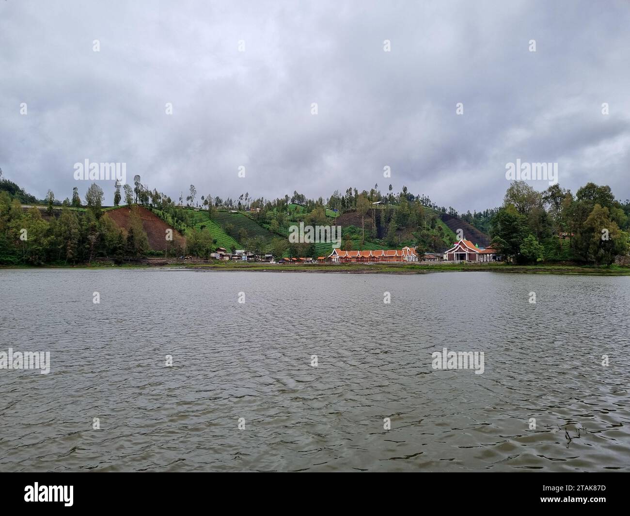 Landscape View of Ranu Pani Lake, Lumajang, East Java, Indonesia Stock ...