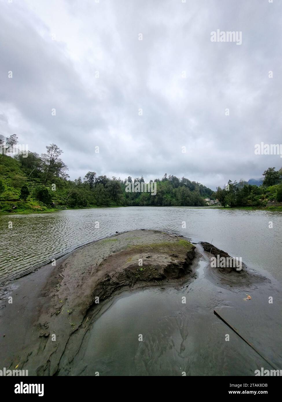 Landscape View of Ranu Pani Lake, Lumajang, East Java, Indonesia Stock ...