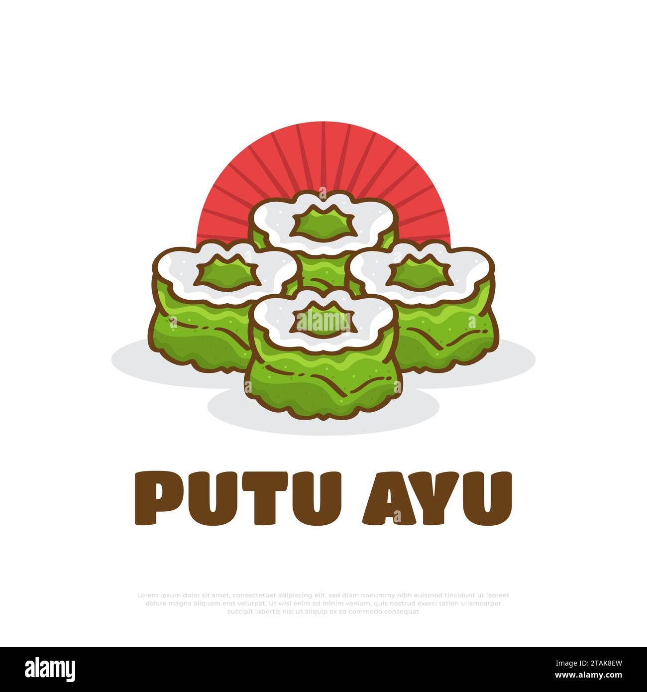 Illustration of Kue Putu Ayu, Indonesian Traditional Cake. Steamed Cake ...