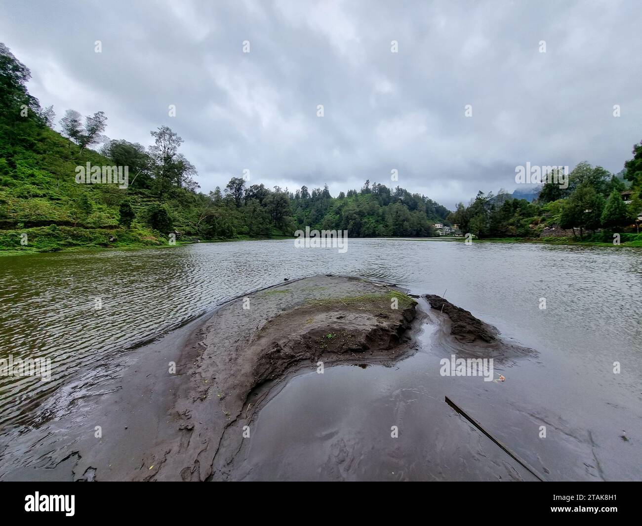 Landscape View of Ranu Pani Lake, Lumajang, East Java, Indonesia Stock ...