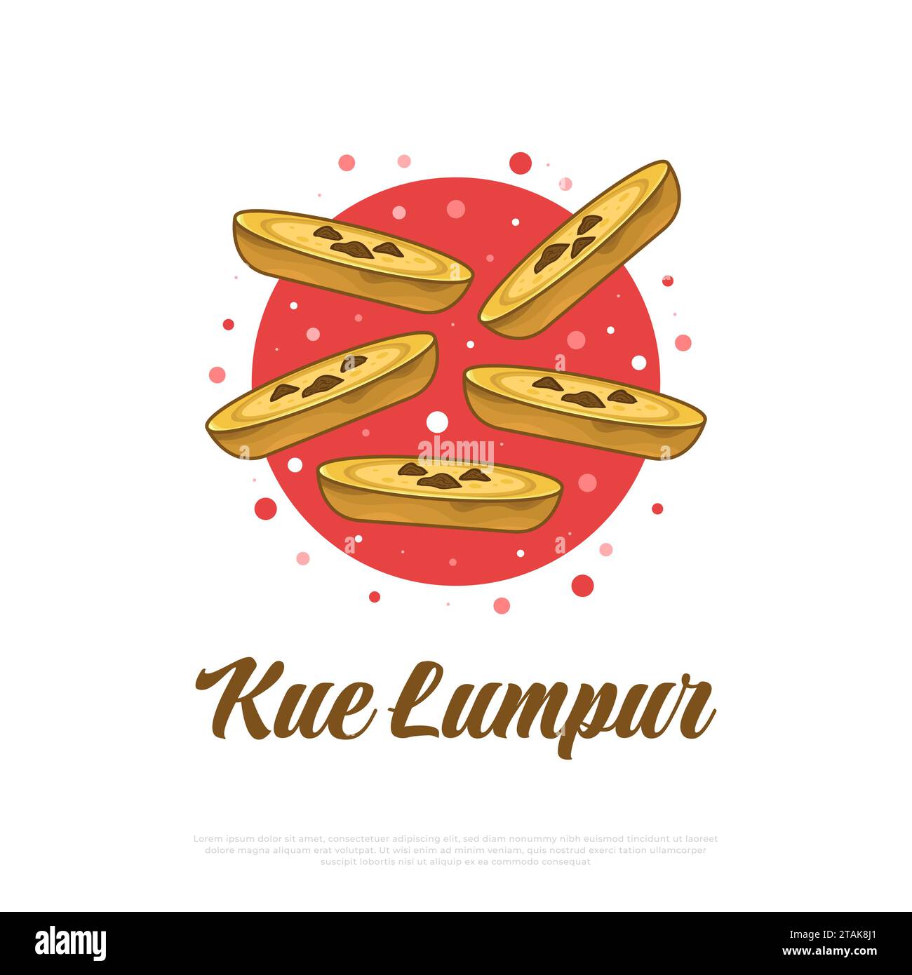 Illustration of Indonesian Traditional Food Named Kue Lumpur. Hand ...